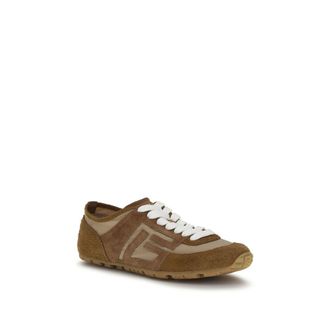 Balmain Womens Beige Calf Leather Bos Taurus Athletic Sneakers