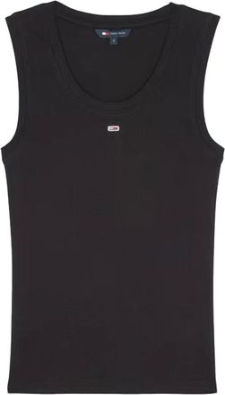 Tommy Jeans Femme, Tops, Noir, Taille: 42 FR Top c&ocirc;tel&eacute; en coton