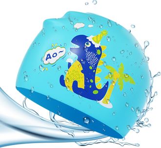 Generic Kinder Schwimmm&uuml;tze | Silikon Badekappe Mit Cartoon Tiermuster,Silikon Badem&uuml;tze - F&uuml;r Jungen M&auml;dchen Jugendliche Meer Pool See Garten