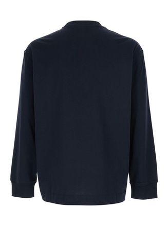 Emporio Armani Mens T-Shirt Long Sleeve Blue Cotton T-Shirts And Polos