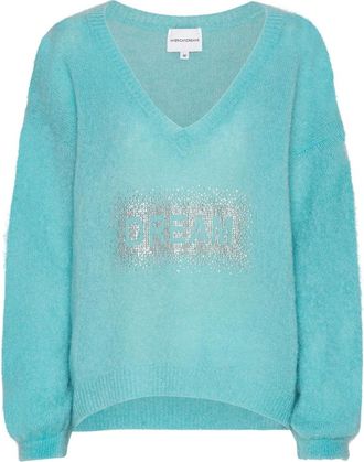 Americandreams Americandreams, Femme, Pulls, Vert, Taille: 40 FR Silja V Neck Crystal Pullover
