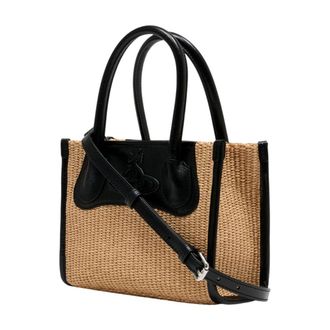 Vivienne Westwood Womens Troy Crossbody Bag Beige Cotton