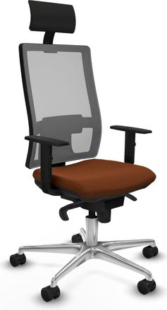Piqueras y Crespo Schreibtischstuhl mit 1D-Armen, h&ouml;henverstellbarer Lendenwirbelst&uuml;tze und festem Kopfteil, ausgestattet mit 5 Positionen und injiziertem Schaumstoff, 