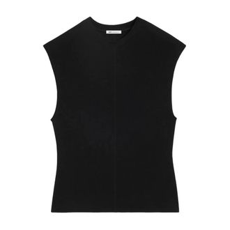 Ami Femme, Tops, Noir, Taille: 38 FR Jersey D&eacute;bardeur Ajust&eacute;