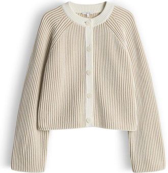 OPUS Strickjacke DELSIE im zweifarbigen Streifendesign Lockere Passform, gerader Schnitt, Langarm, Rundhalsausschnitt