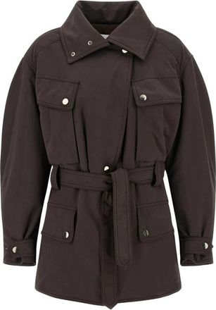 Andamane Braune Jacke mit Druckknopfverschluss - - Jackets - Damen - Braun - XS
