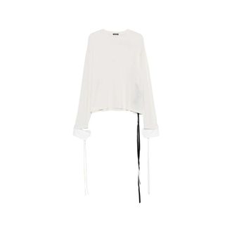 Ann Demeulemeester Homme, Tops, Blanc, Taille: M T-shirt