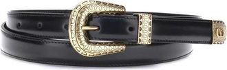 Valentino Garavani Homme, Accessoires, Noir, Taille: 100 CM Ceinture en Cuir avec Logo V Or