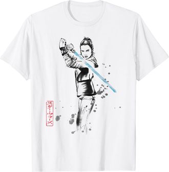 Star Wars Rey Japan Sumi-e Ink Wash Painting Style T-Shirt