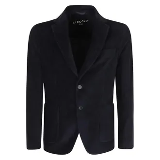Circolo 1901 Homme, Vestes, Bleu, Taille: XL Veste en velours c&ocirc;tel&eacute;