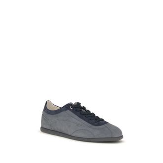 Brunello Cucinelli Nubuck and Suede Low Top Sneakers - Gray