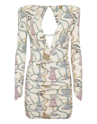 Philipp Plein Long-Sleeved Mini Dress Tassels
