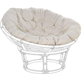 Beliani Coussin de Si&egrave;ge Ext&eacute;rieur pour Chaise de Jardin Tissu Polyester Coton Beige Clair Salvo/Orvieto