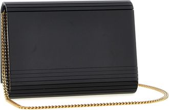Saint Laurent Plexi Cassandre Logo Clutch - Black
