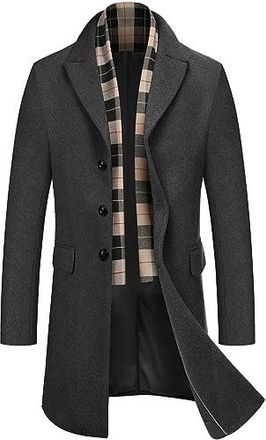 Coofandy Manteau Chaud en Laine pour Homme Trench-Coat pour Homme Veste dhiver Manteau pour Homme Coupe-Vent décontracté Veste à Revers Manteau dhiver Business