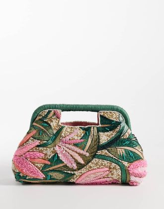 Accessorize Pochette ornement&eacute;e avec poign&eacute;e - Multicolore