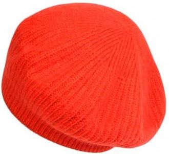 Nyls Cr&eacute;ation Bonnet B&eacute;ret Angora Orange en Laine Douce et Tendance Angela - Taille Unique - Orange