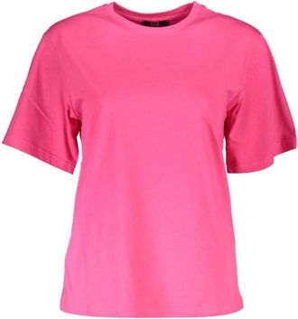 Cavalli Femme, Tops, Rose, Taille: 36 FR Short Sleeve Crew Neck Tee