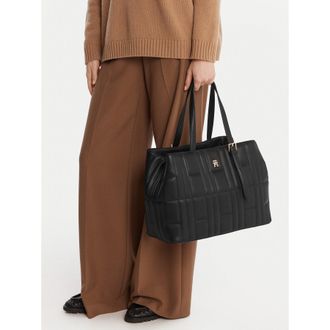 Tommy Hilfiger Handtasche Tommy Hilfiger Th Feminine Tote AW0AW17452 Schwarz