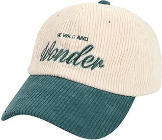Generic Casquette de baseball classique en velours côtelé, chapeau vintage, mode prep décontractée, chapeaux amusants élégants, vert, taille unique