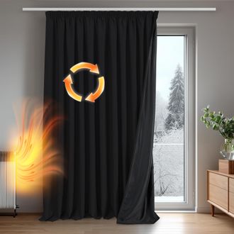 Deconovo 100% Verdunklungsvorh&auml;nge Blickdicht Vorh&auml;nge mit kr&auml;uselband Gardinen Wohnzimmer Vorhang Verdunkelung Thermovorh&auml;nge gegen Hitze W&auml;rmeisolierend, H22