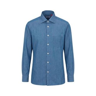 Kiton Denimhemd mit Taschen - - Shirts - Herren - Blau - XL
