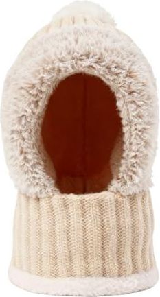 Generic Bonnet en tricot - Automne avec cache-cou, doublure en polaire mignon | Chapeau dhiver &agrave; rabat doreille pour femme, 30 x 35 cm, thermique et chaud pou