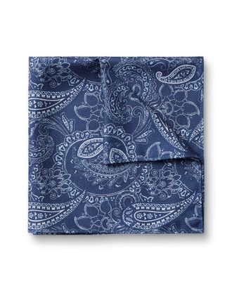 CHARLES TYRWHITT Einstecktuch aus Seide mit Paisleymuster - Kobaltblau