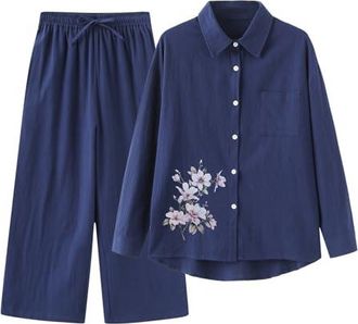 Generic Co Ord Ensembles pour femme Printemps/&eacute;t&eacute; A&iuml;d Al Fitr Musulman Couleur unie Col rond Sweat &agrave; capuche Jupe mi-longue Pantalon d&eacute;contract&eacute; Ensemble 2 pi