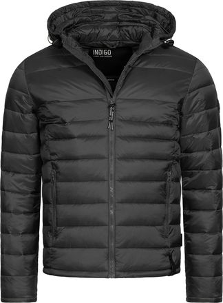 Indicode Herren Hampshire Steppjacke in Daunenjacken-Optik | Winterjacke &Uuml;bergangsjacke Black, M