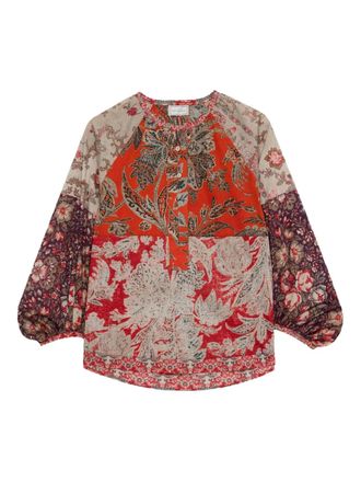 Pierre-Louis Mascia Dante Patchwork-Hemd mit Ballonärmeln - Nude