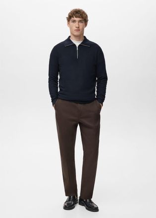 Mango Rollkragenpullover mit Mikrostruktur marineblau - Herren - XXL - MANGO MAN