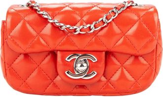 Chanel Crossbody Bags - Chanel Quilted Lambskin Palladium Micro Single Fla - Gr. unisize - in Bunt - f&uuml;r Damen