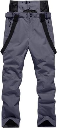 Generic Pantalon de ski coupe-vent chaud et respirant pour homme Grande taille, gris, XL