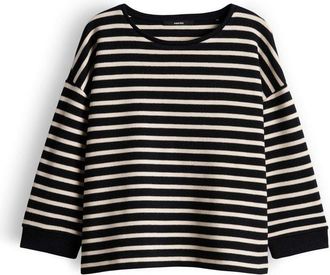 someday Sweatshirt ULENO Loose in Strickoptik gerader Schnitt, weite Passform, elastischer Rippbund