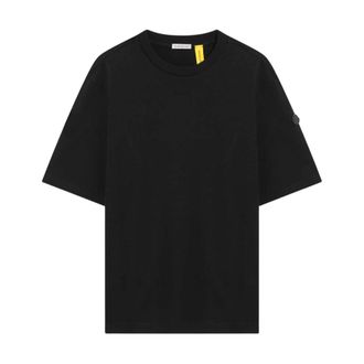 Moncler Schwarzes T-Shirt Edward Girocollo Kurzarm - - Tops - Damen - Schwarzk - S