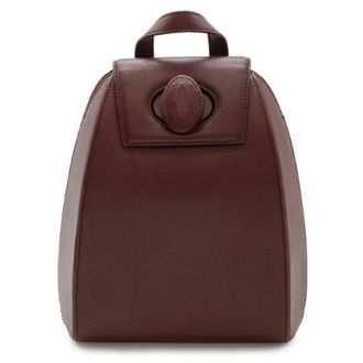 Cartier Pre-owned Sac &agrave; dos en cuir Must Bordeaux - Femme - Pre-owned - Brun - Taille: ONE Size