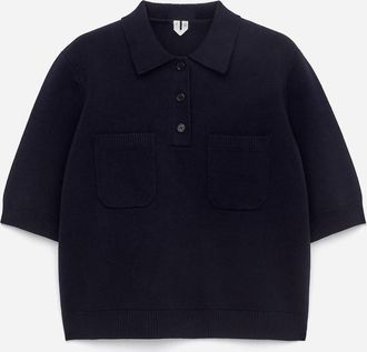 Arket Poloshirt Aus Baumwolle -Blau
