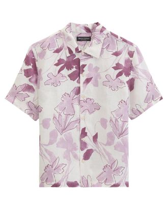 Marc O'Polo Kurzarmhemd aus Leinen mit floralem Print, Regular Fit in