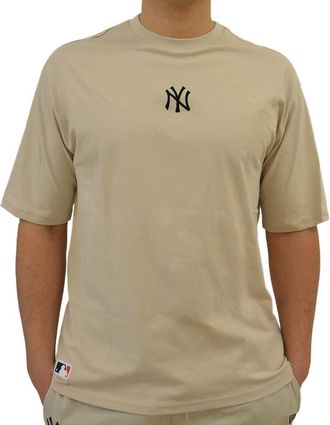 New Era MLB League Essential Oversized T-Shirt New York Yankees beige (DE/NL/SE/PL, Alphanumerisch, XXL, Regular, Regular, Beige)