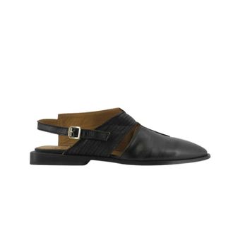 Moma Moma, Femme, Chaussures, Noir, Taille: 37 1/2 EU Low Slingback Leather Shoe