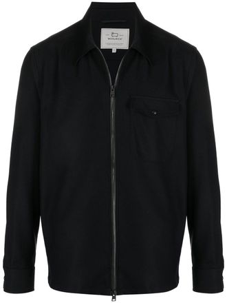 Woolrich surchemise en laine vierge - Bleu