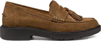 Geox mocassins en daim à pampilles - Marron