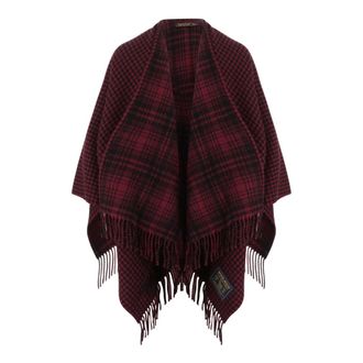 Woolrich Woll Cape im Karomuster - - Jackets - Damen - Rot - ONE SIZE