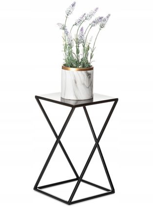 HowHomely Blumenst&auml;nder Metall Schwarz 40 cm Hoch - Solider und Robuster Blumenhocker Metall - Pflanzenst&auml;nder mit Geometrischem Design f&uuml;r die Dekoration in Wo