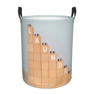 Generic Kreative Holzbausteine Korb Aufbewahrung Rund Aufbewahrungskorb Wasserdichter W&auml;schebeh&auml;lter F&uuml;r W&auml;schekammer Kuscheltier Lagerung