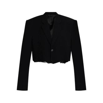 Balenciaga Schwarzer Blazer mit Kerbrevers - - Jackets - Damen - Schwarzk - S