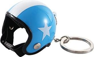 Generic Porte-cl&eacute;s multicolore en forme de mini casque de moto, pendentif de casque de s&eacute;curit&eacute; pour d&eacute;coration de voiture, bleu, taille unique