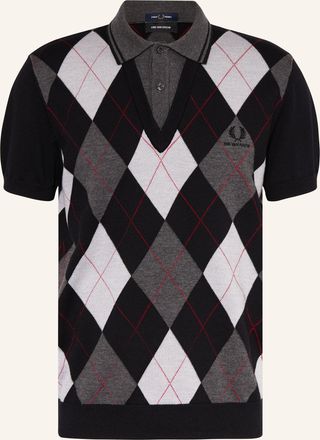 Fred Perry Strick-Poloshirt schwarz