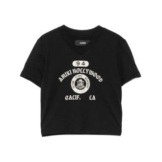 Amiri Cropped V-Ausschnitt T-Shirt - - Tops - Damen - Schwarzk - S
